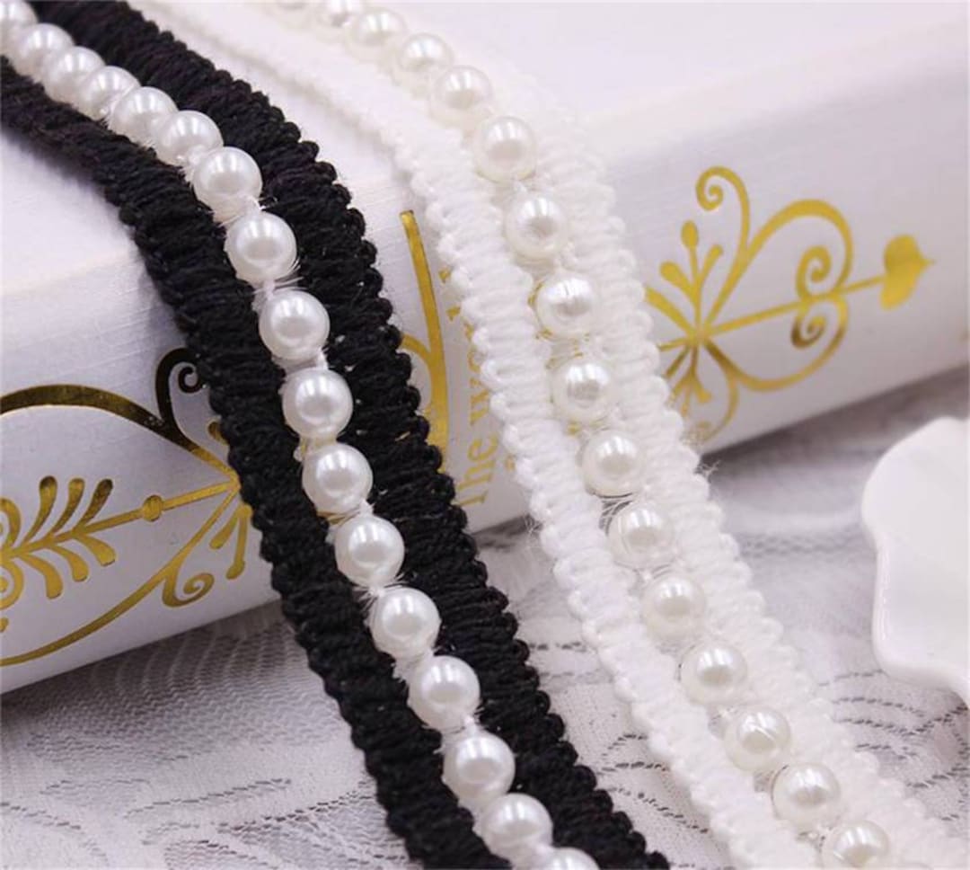 Manual Nail Bead Pearl Trim,crochet Lace With Trim , Jewelry Making for Bridal Dress,costumes ...