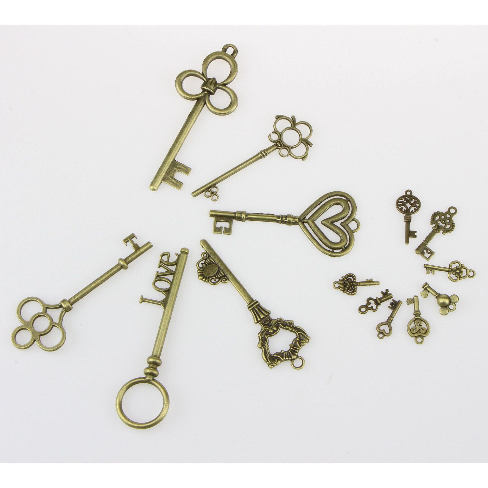 1set100pcs Antique Bronze Key Collection Assorted Mixed - Etsy