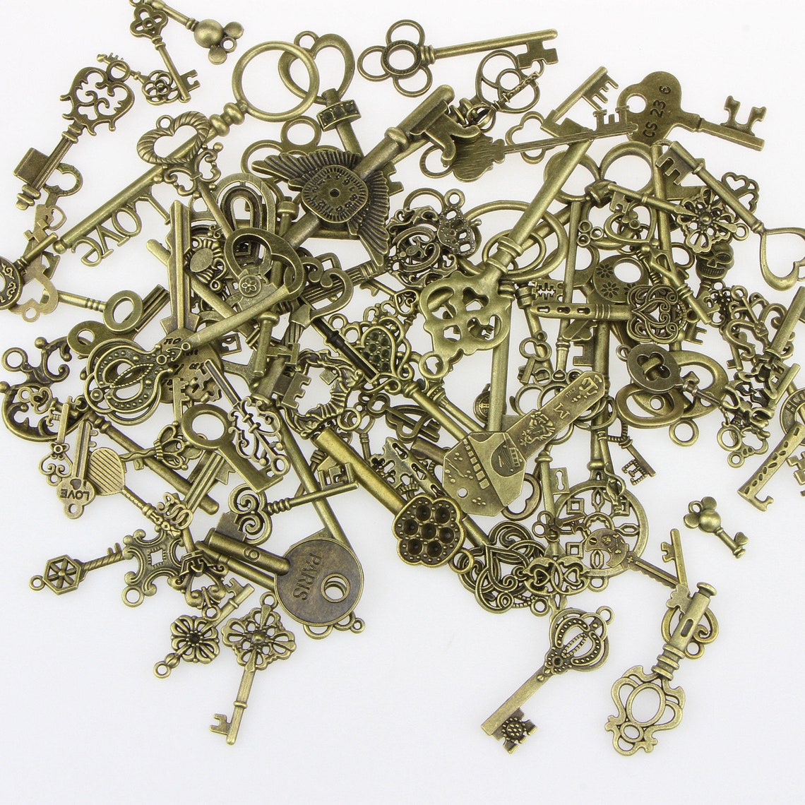 1set100pcs Antique Bronze Key Collection Assorted Mixed - Etsy