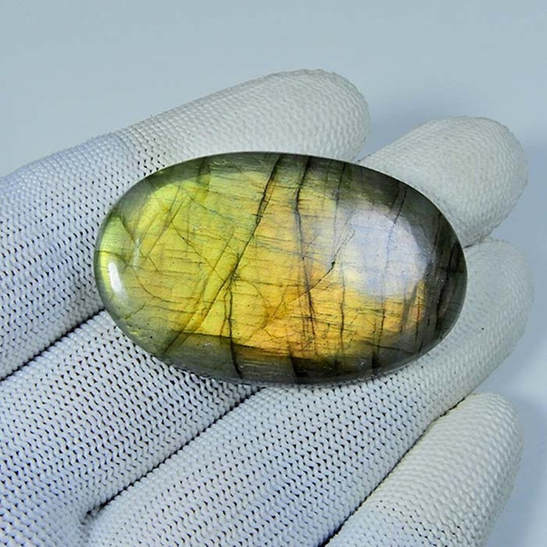 Beautiful Natural Yellow Labradorite Cabochons Handcraft Labradorite ...