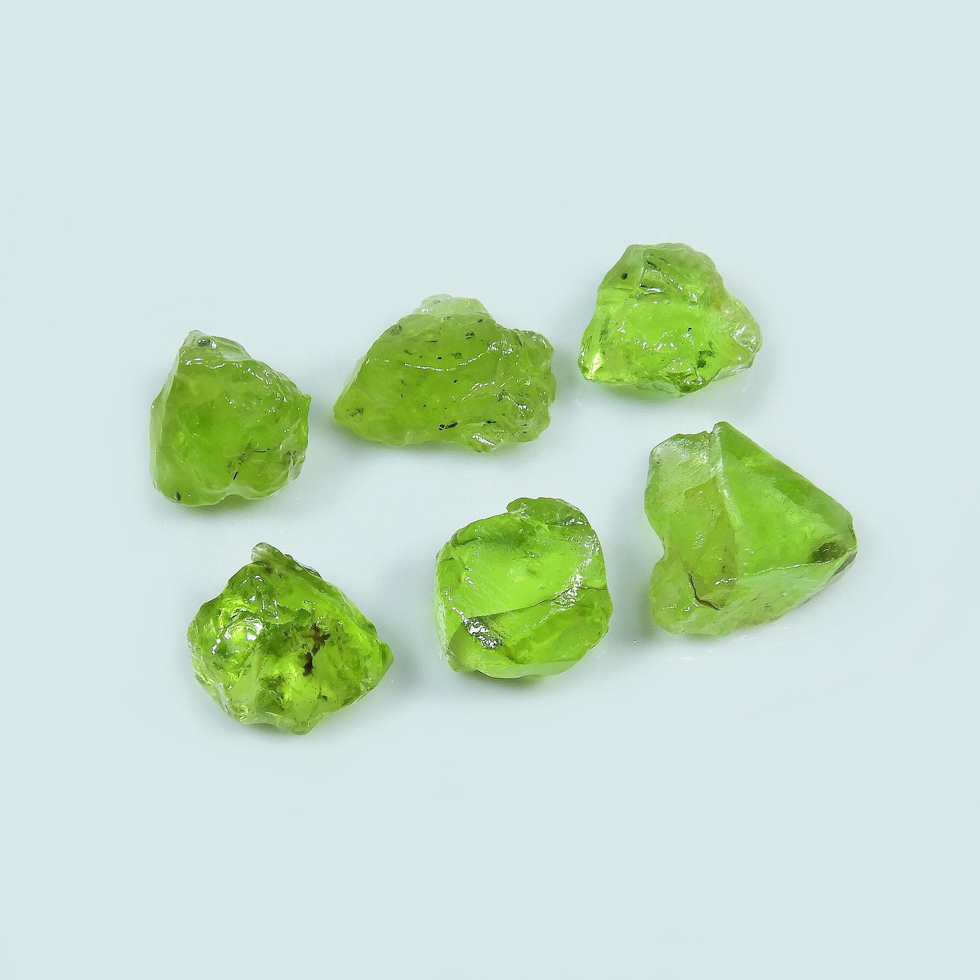 6 Pcs. Natural peridot Rough Gemstone Bright Green peridot | Etsy