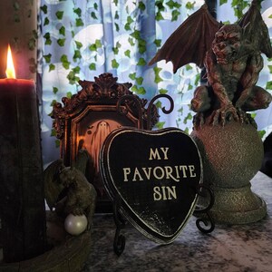 My Favorite Sin, Gothic Wall Decor , Black Heart, Gothic Home Decor ...