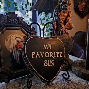 My Favorite Sin, Gothic Wall Decor, Black Heart, Gothic Home Decor ...