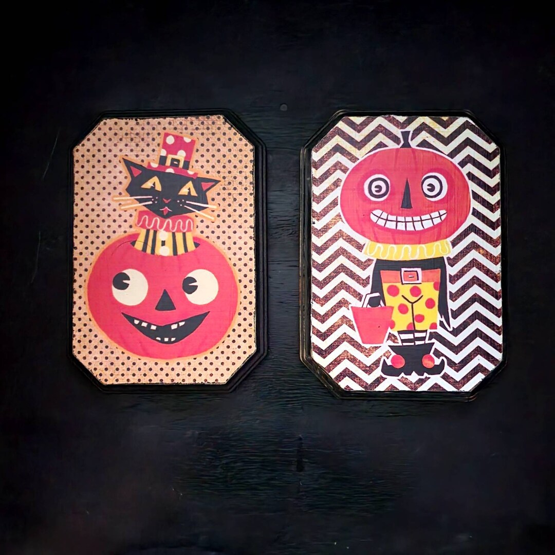 Vintage Style Halloween Set, Retro Indoor Halloween Decor - Etsy