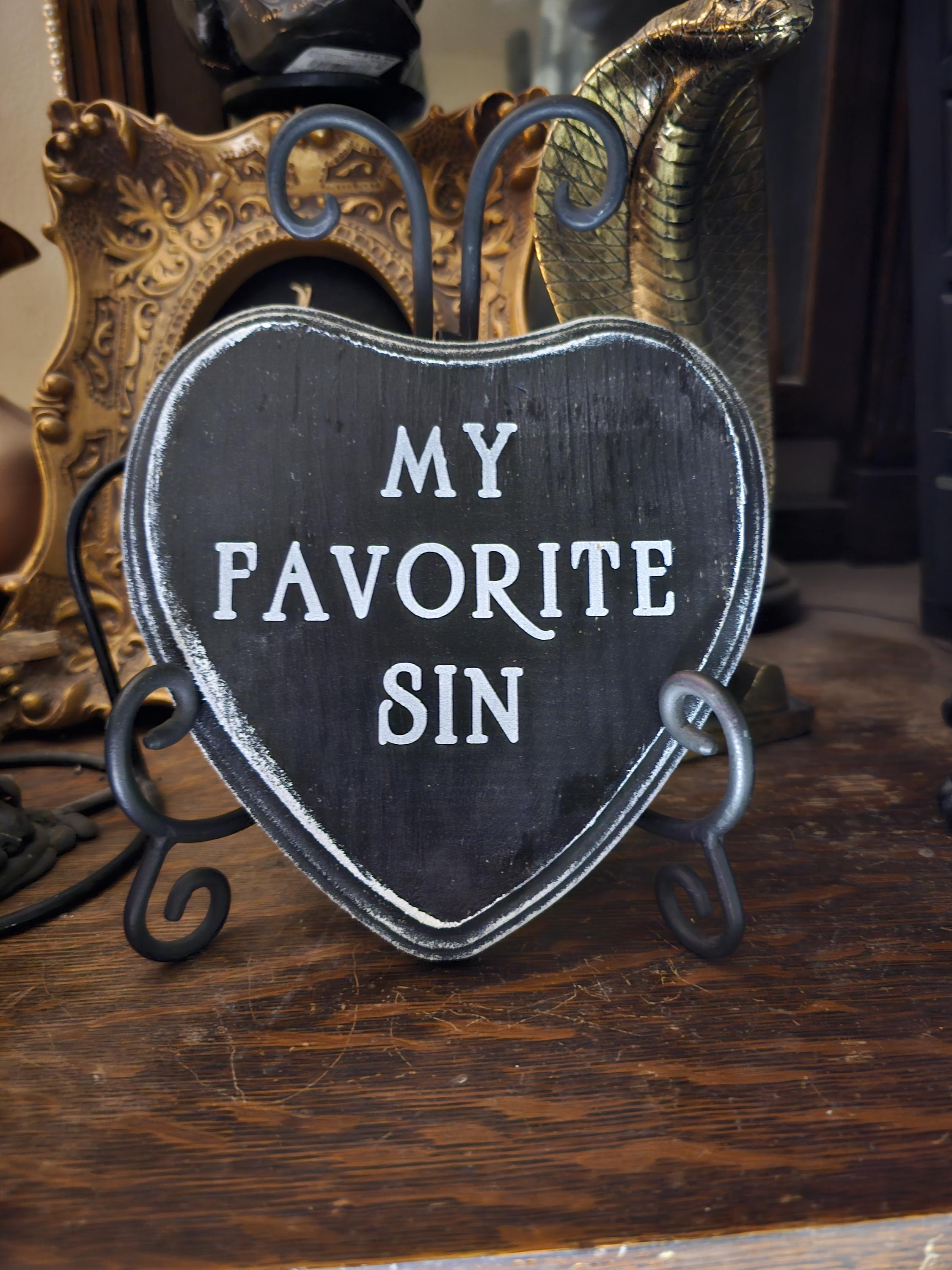 My Favorite Sin, Gothic Wall Decor, Black Heart, Gothic Home Decor ...