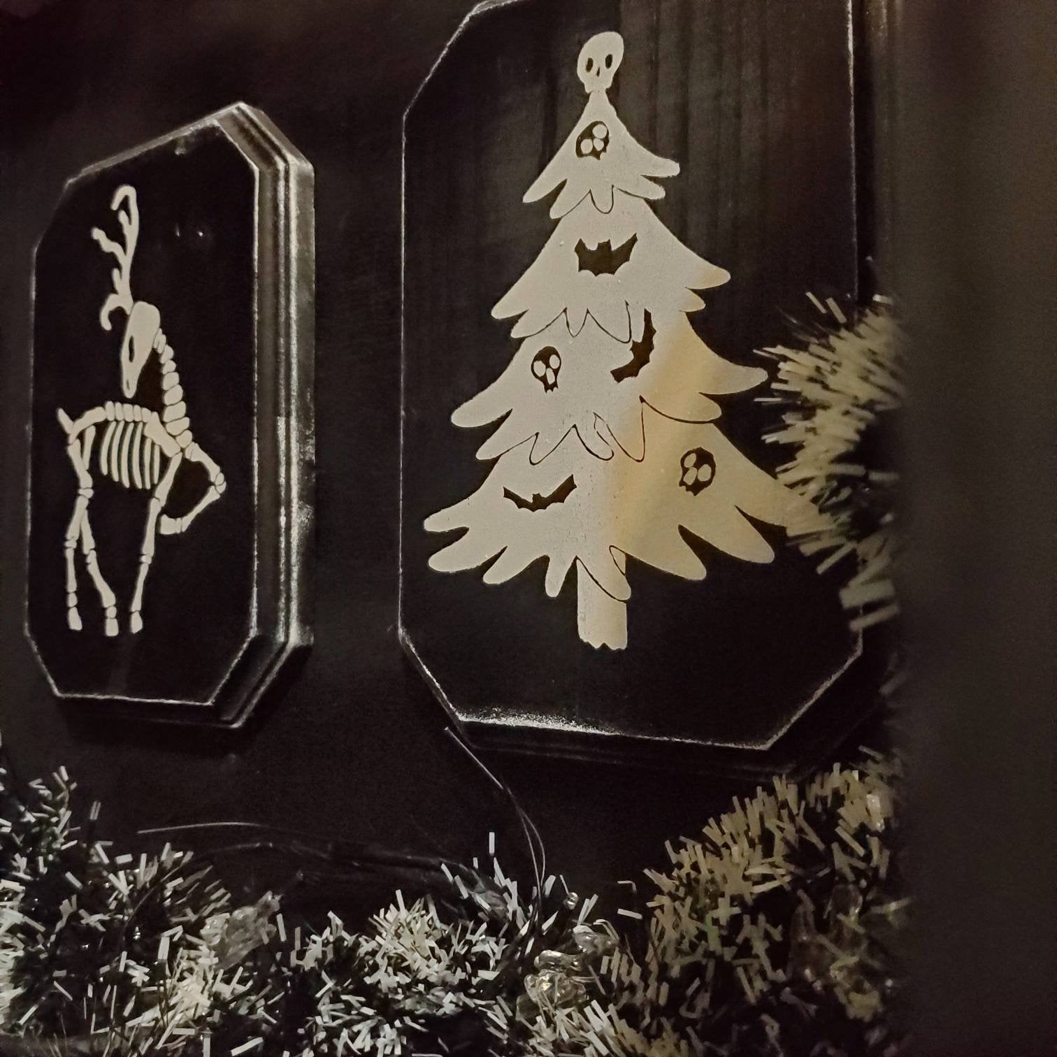 Creepy Christmas Set Black Christmas Decor Gothmas | Etsy