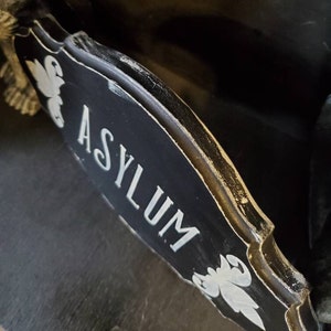 Asylum Gothic Wall Decor, Asylum Sign, Gothic Home Decor, Halloween ...