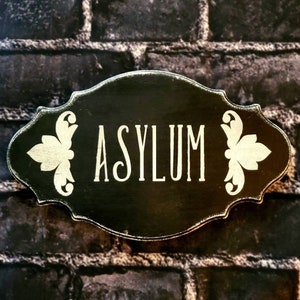 Asylum Gothic Wall Decor, Asylum Sign, Gothic Home Decor, Halloween ...