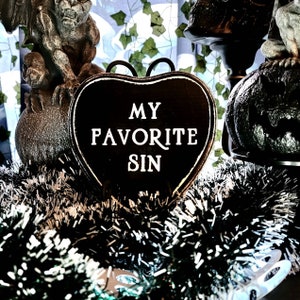 My Favorite Sin, Gothic Wall Decor, Black Heart, Gothic Home Decor ...