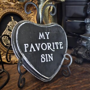 My Favorite Sin, Gothic Wall Decor, Black Heart, Gothic Home Decor ...