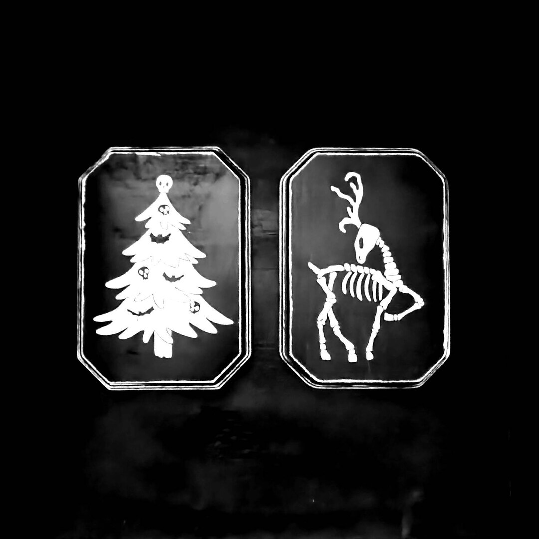 Creepy Christmas Set, Black Christmas Decor, Gothmas, Gothic Black and ...