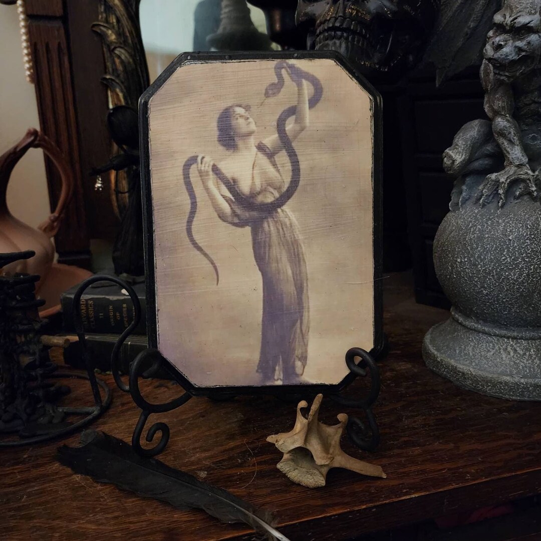 Lilith With the Serpent, Snake Charmer, Gothic Home Decor - Etsy