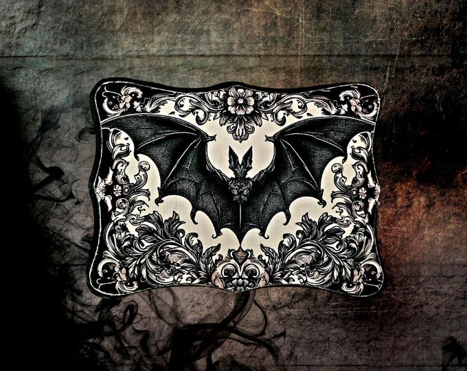 Victorian Style Bat in Floral Frame, Gothic Home Decor, Halloween Decor ...