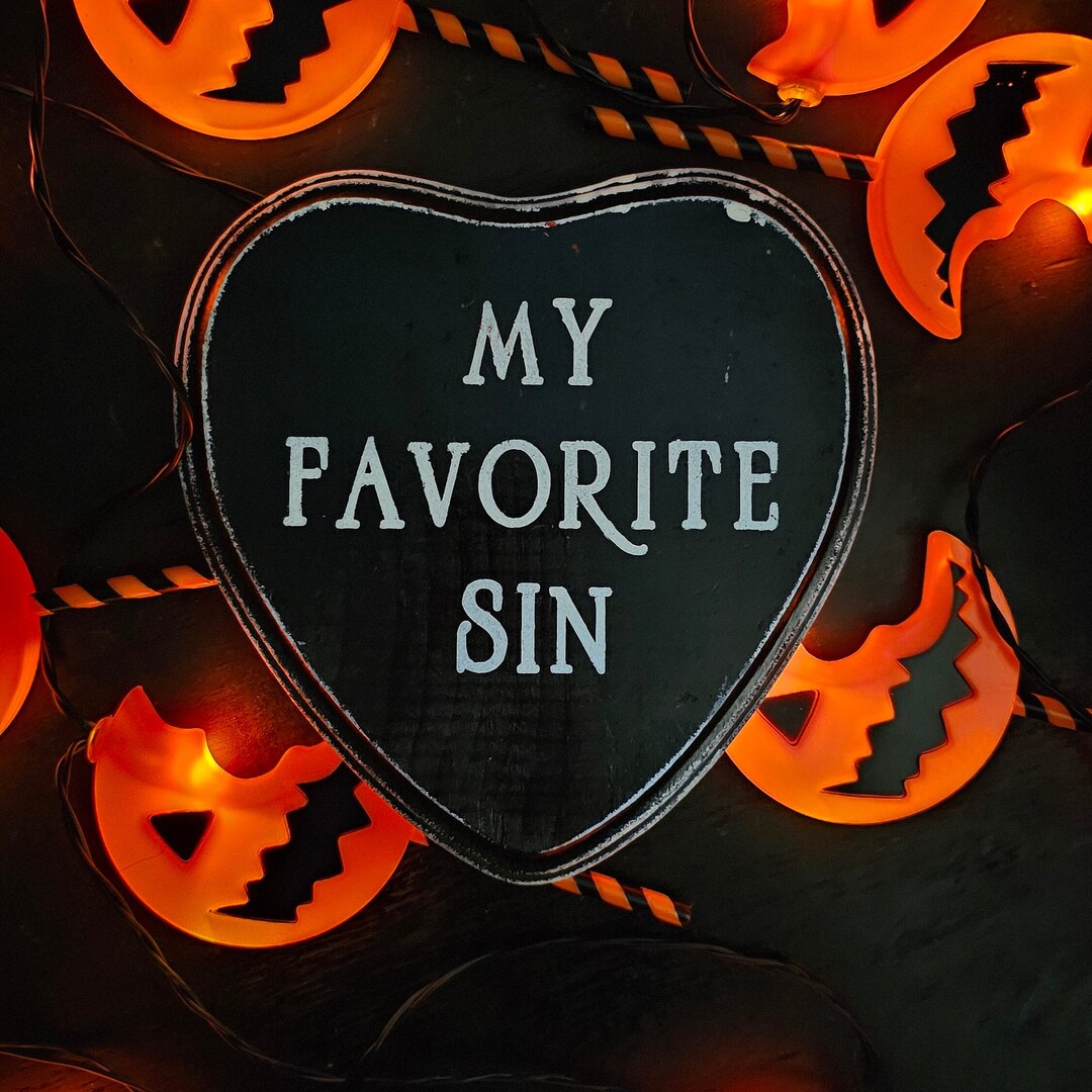 My Favorite Sin, Gothic Wall Decor , Black Heart, Gothic Home Decor ...
