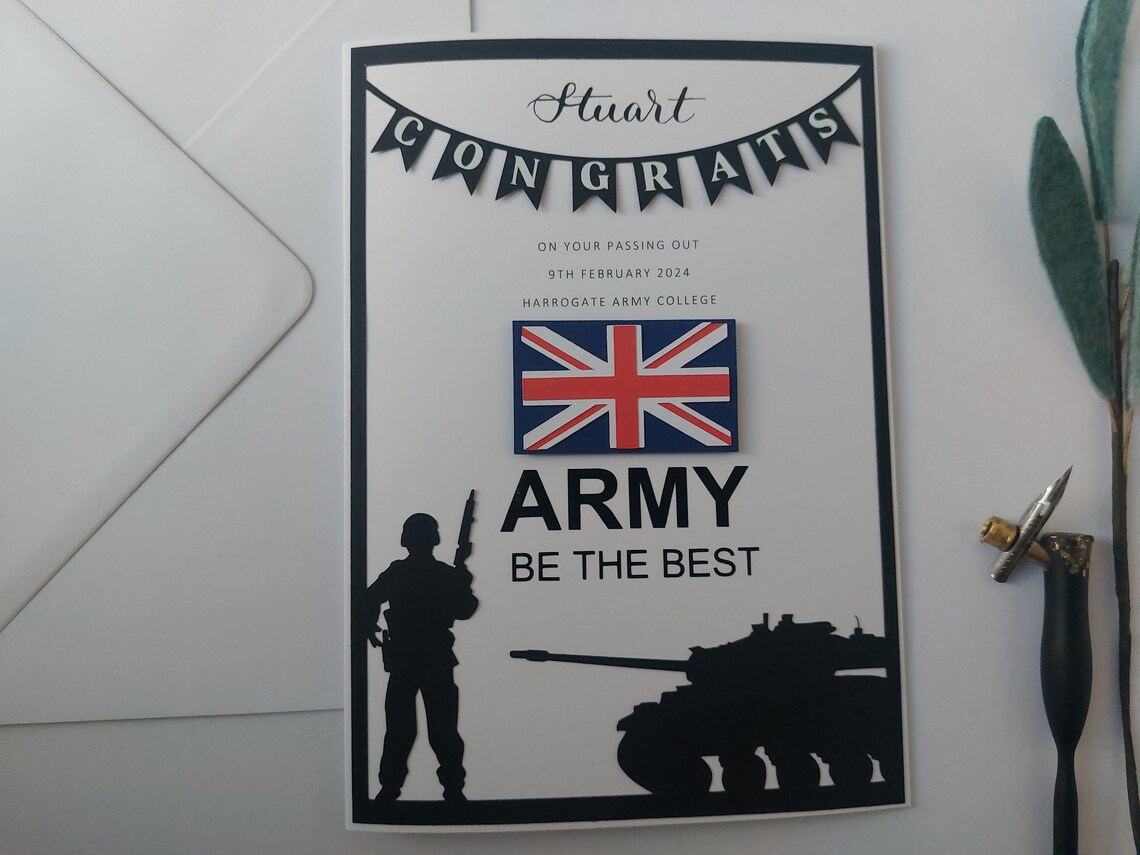 Personalised Army Congrats Card L A5 L Luxury Passing Out Card L ...