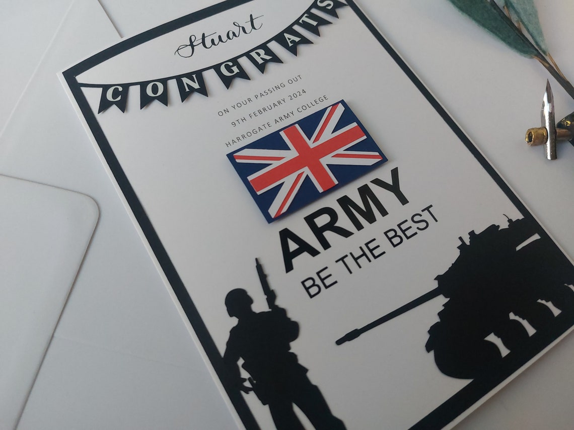 Personalised Army Congrats Card L A5 L Luxury Passing Out Card L ...