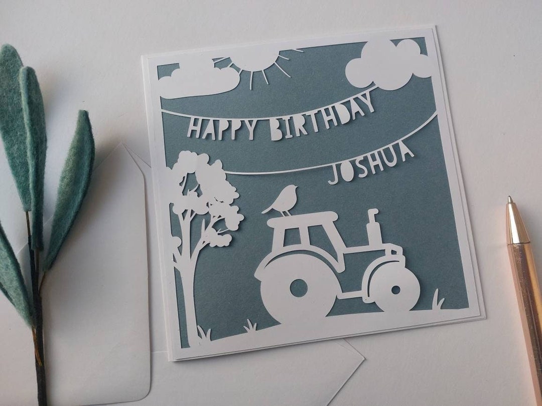Personalised Tractor Birthday Card Boys Birthday Card Farming Kids ...