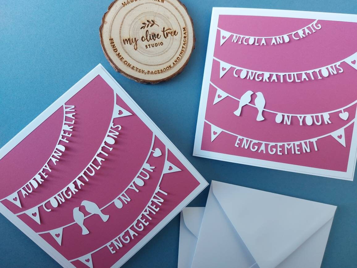 Personalised Engagement Card Papercut Engagement Card | Etsy UK