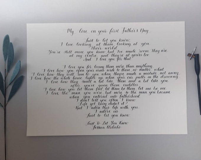 Custom Calligraphy A3 L Calligraphy Poem Handwritten - Etsy UK