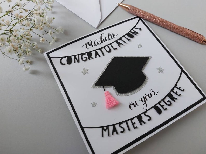 Personalised Congratulations on Your Degree Card Masters | Etsy UK