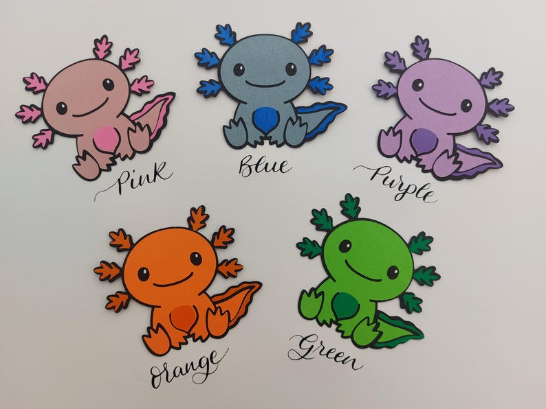 Personalised Axolotl Birthday Card L Cute Axolotl Card L Pink L Purple ...