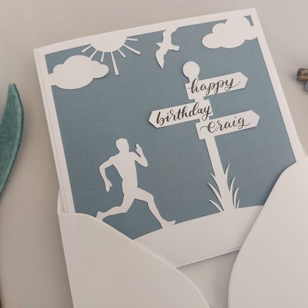 Personalised Male Runner Card - Etsy UK