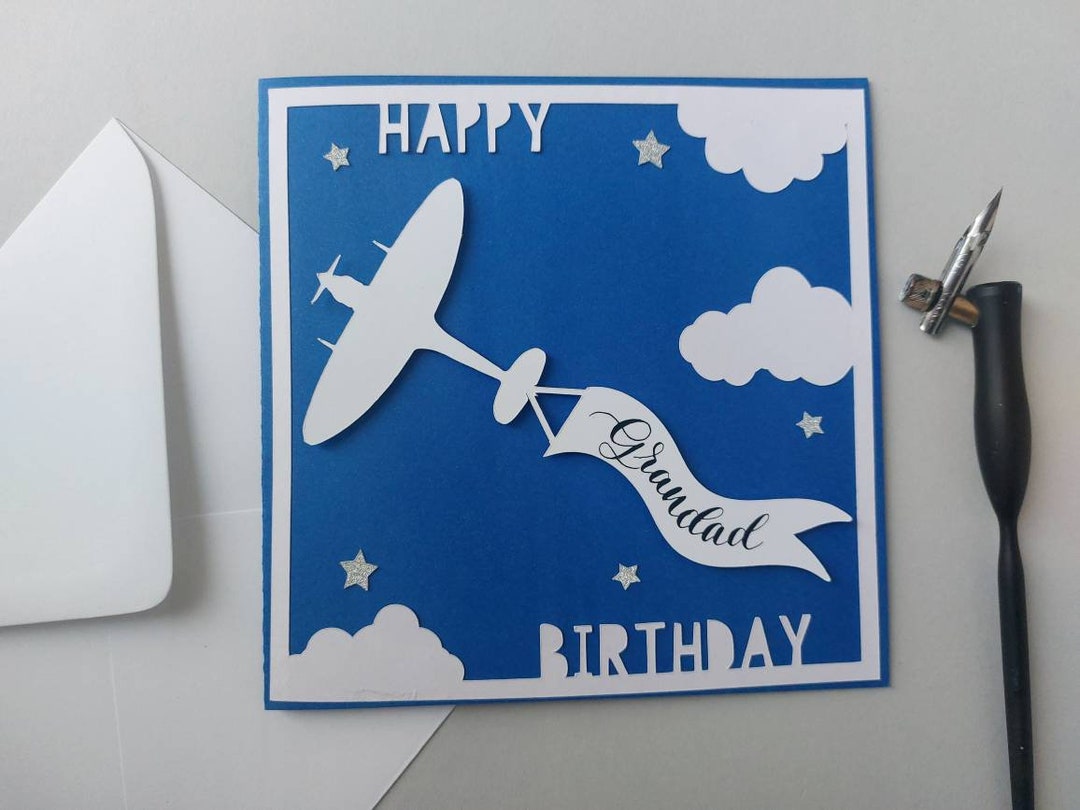Personalised Spitfire Card L Spit Fire Card L Dad L Grandad L Plane ...