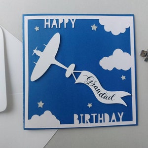 Personalised Spitfire Card L Spit Fire Card L Dad L Grandad L Plane ...