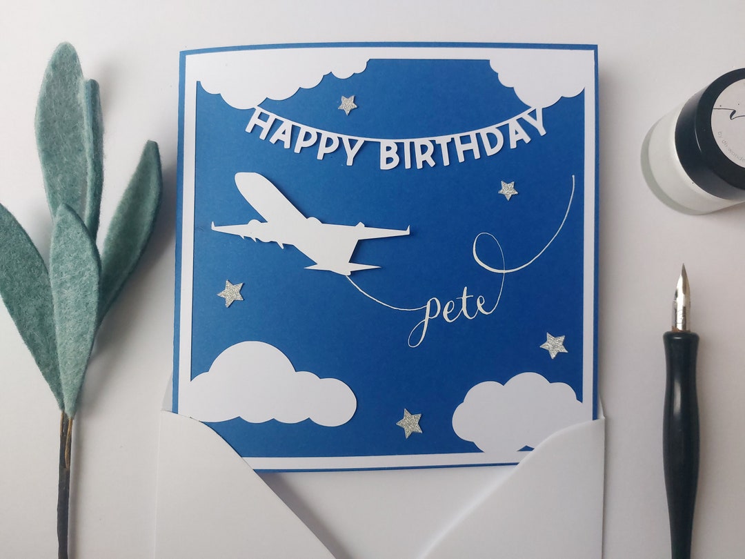 Personalised Aeroplane Birthday Card L Pilot Birthday Card L Airliner ...