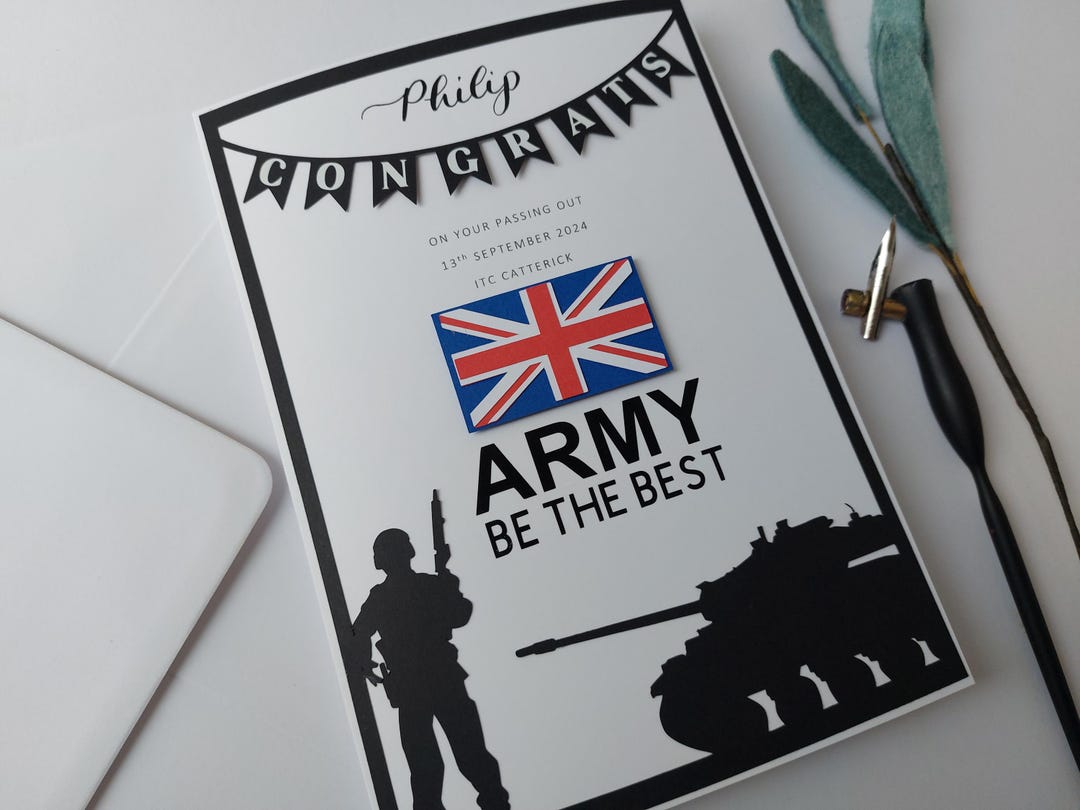 Personalised Army Congrats Card L A5 L Luxury Passing Out Card L ...