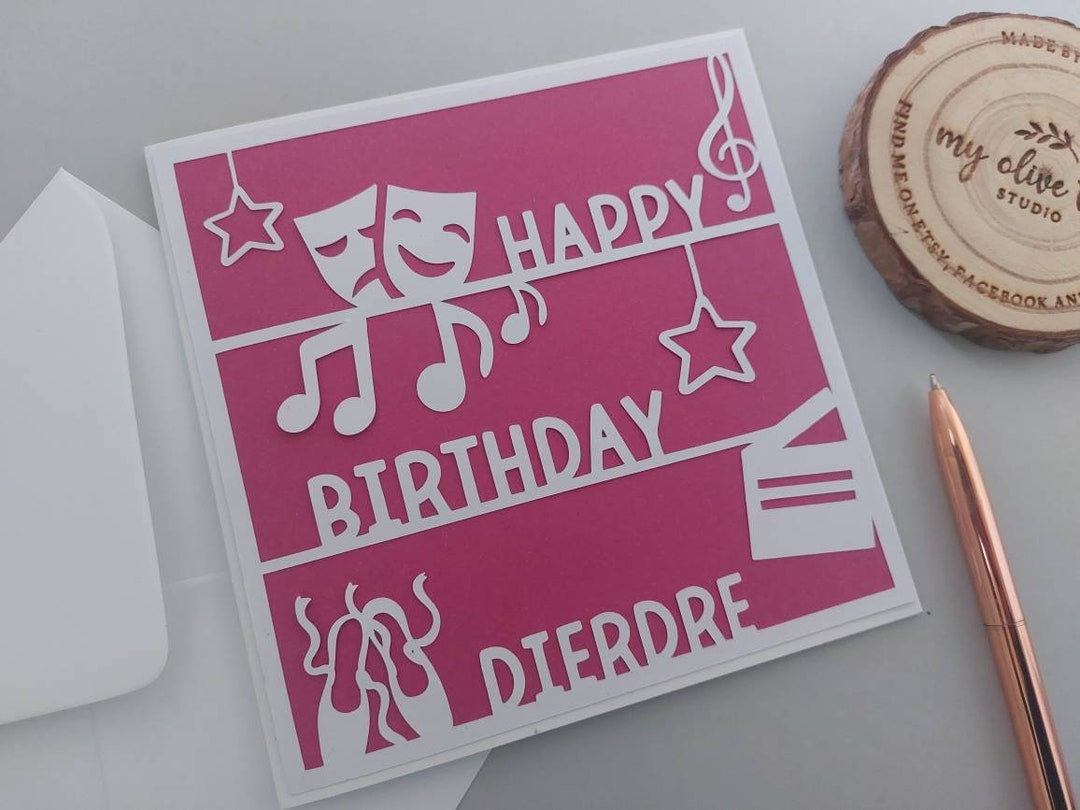 Personalised Musical Theatre Birthday Card | Musicals L Drama Birthday ...