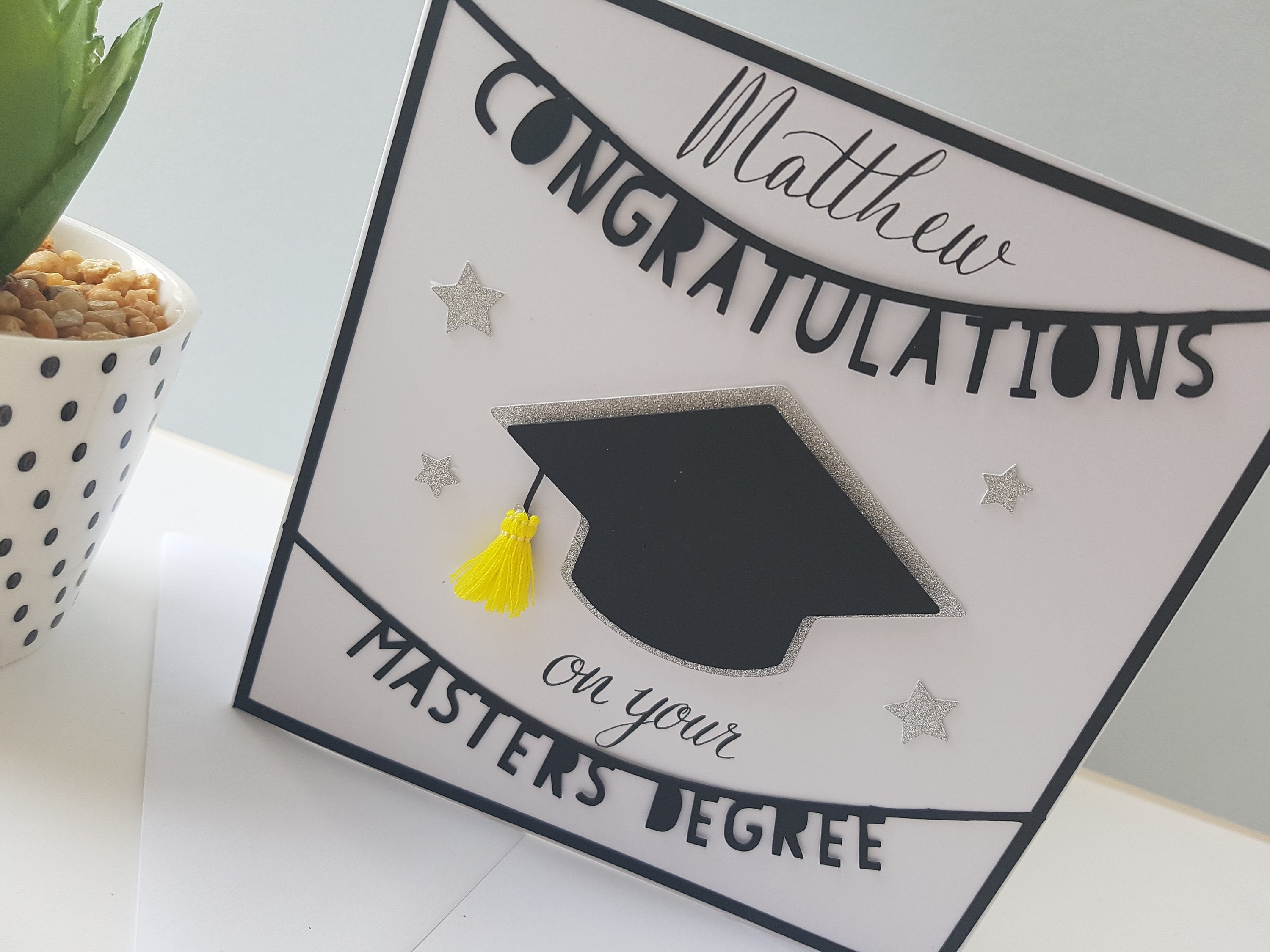 Personalised Congratulations on Your Degree Card Masters | Etsy UK