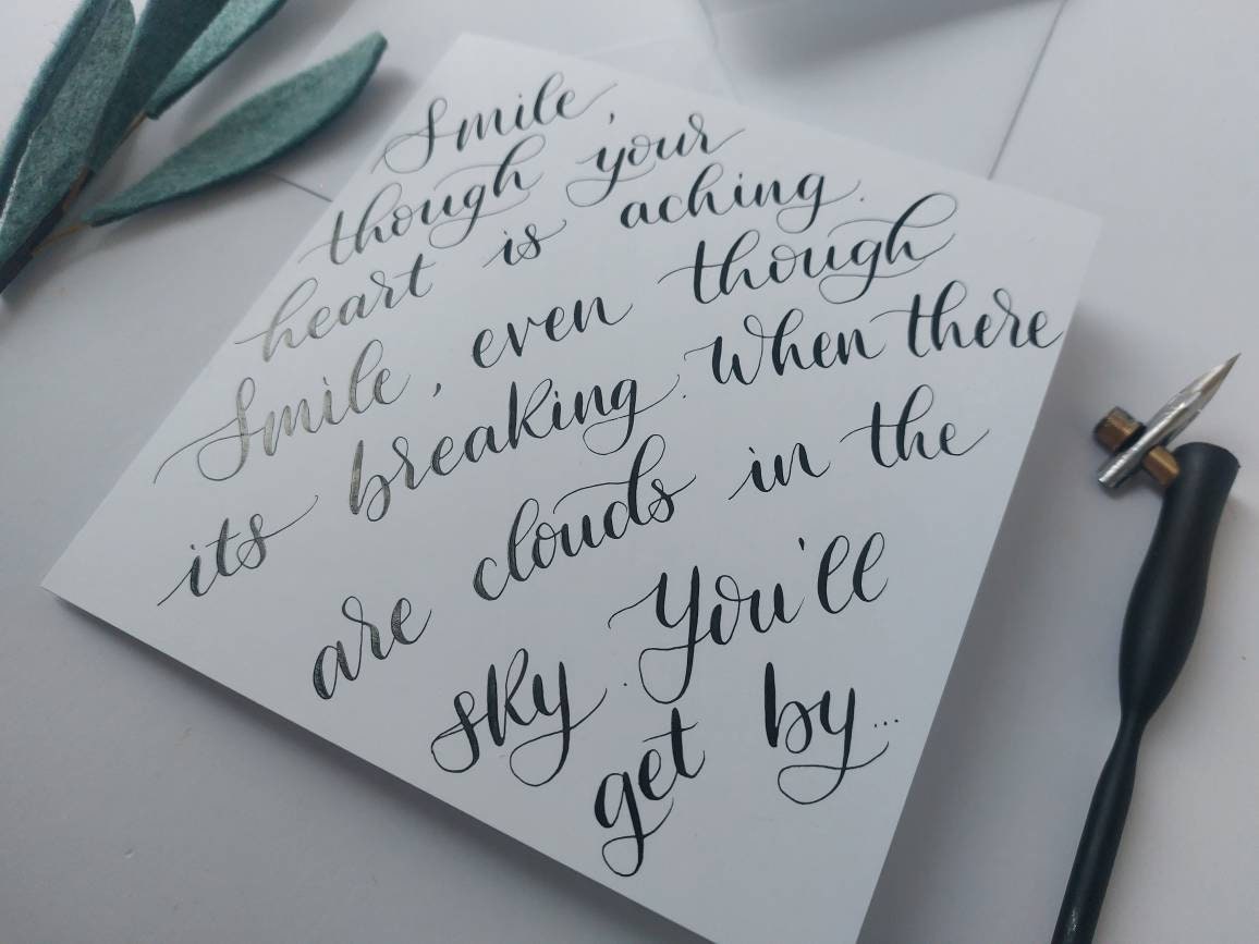 Your Words Custom Calligraphy Modern Calligraphy Song - Etsy