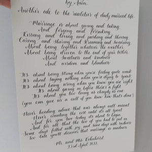 Custom Calligraphy | A3 L Calligraphy Poem | Handwritten Calligraphy L ...