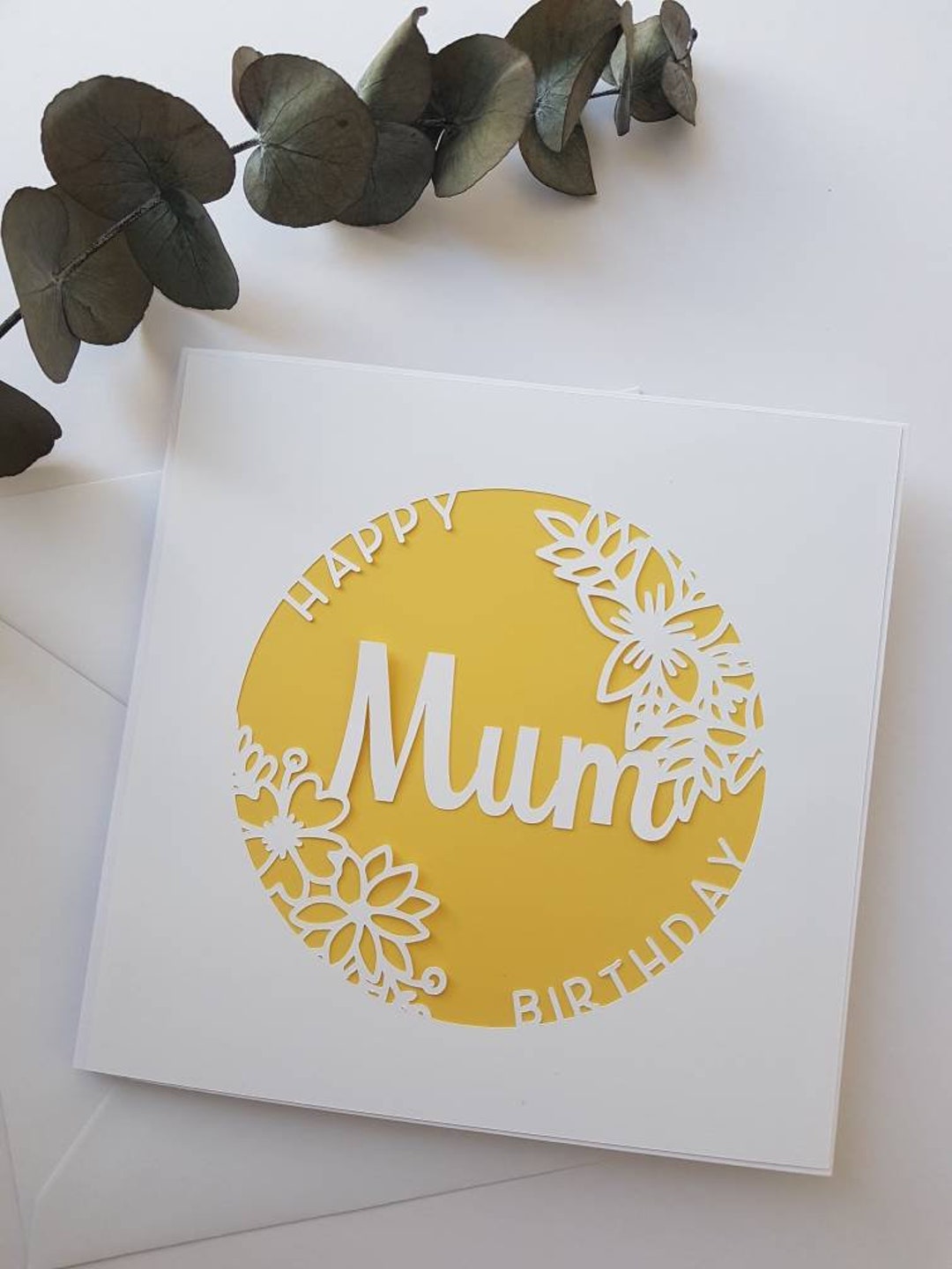 Personalised Papercut Birthday Card | Floral Birthday Card | Paper Cut ...