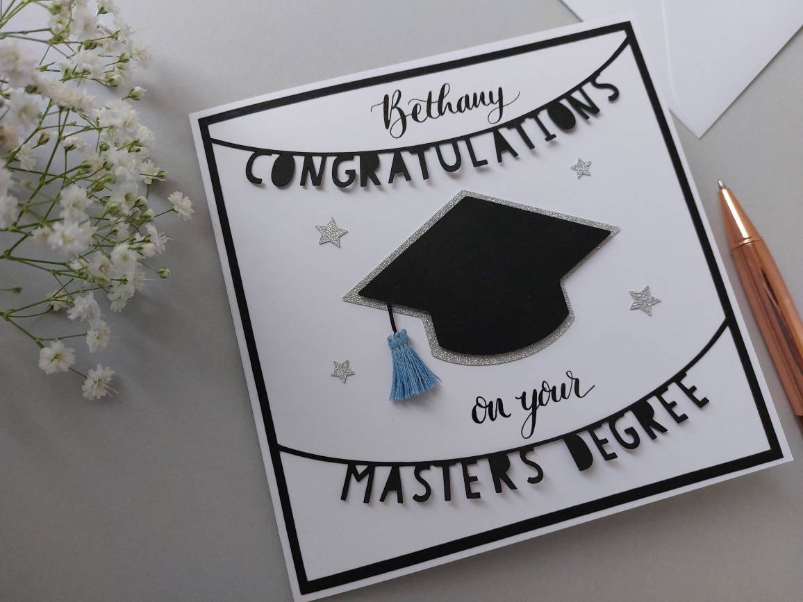 Personalised Congratulations on Your Degree Card Masters | Etsy UK