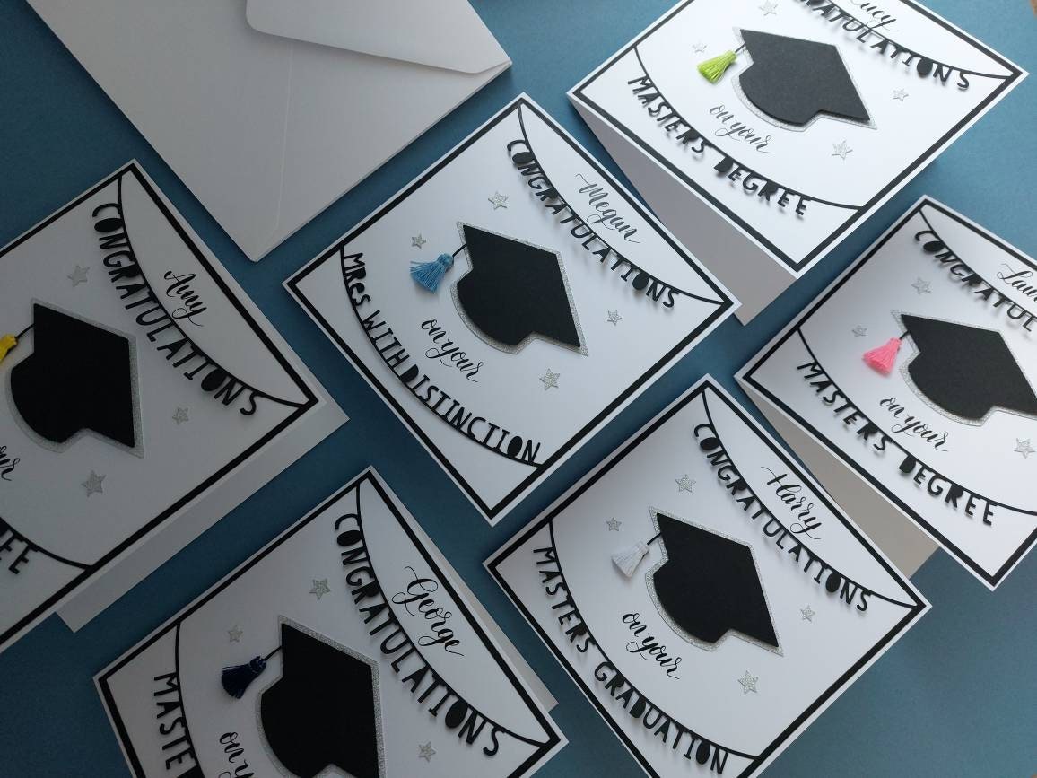 Personalised Congratulations on Your Degree Card Masters - Etsy UK