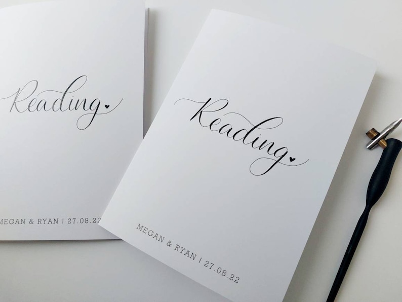 Personalised Wedding Reading Book Cover L Wedding Reading Booklet ...
