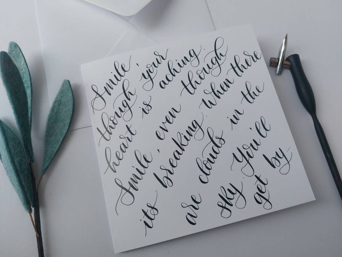 Your Words Custom Calligraphy Modern Calligraphy Song - Etsy