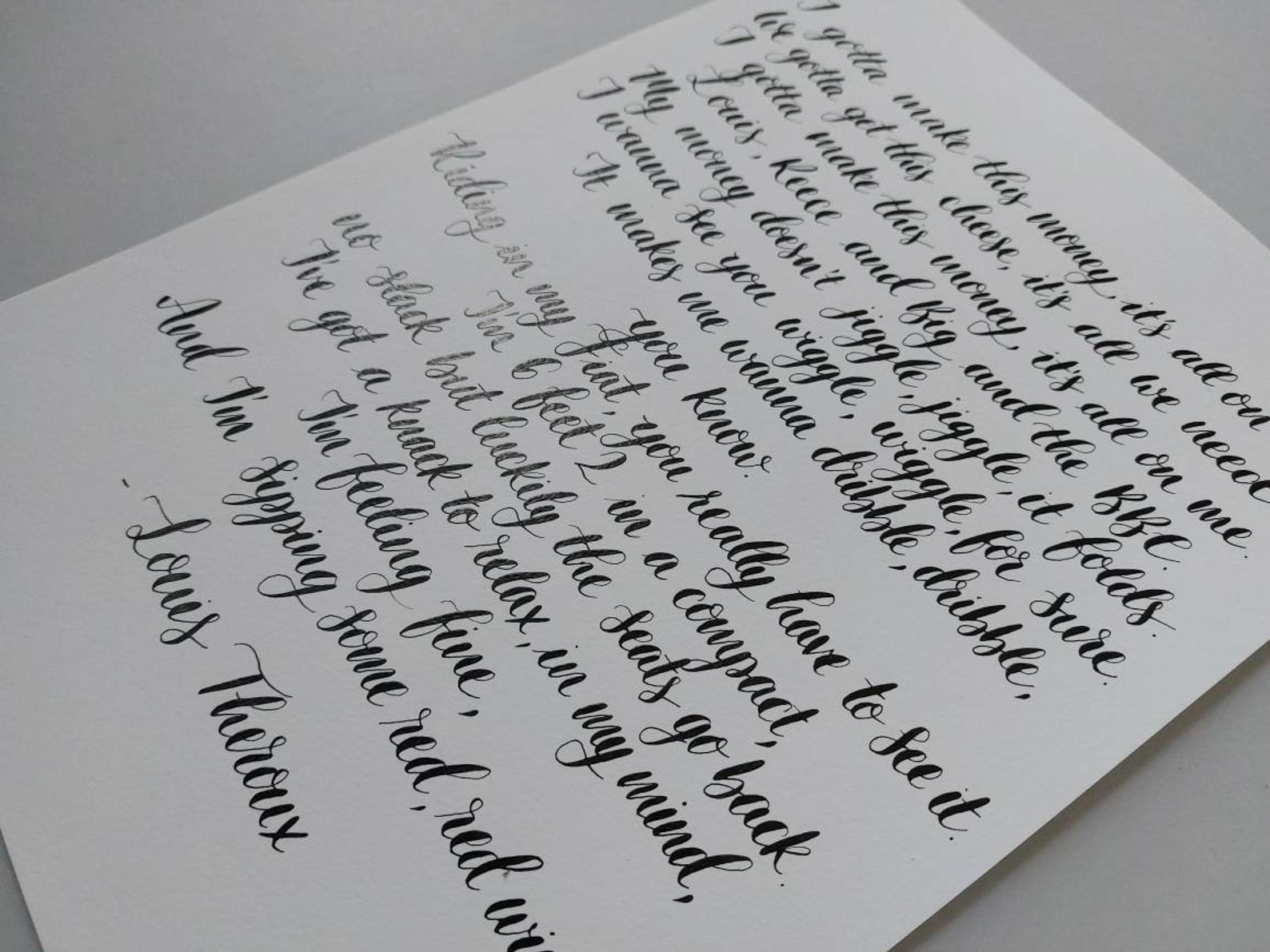 Custom Calligraphy A4 L Calligraphy Poem Handwritten - Etsy UK