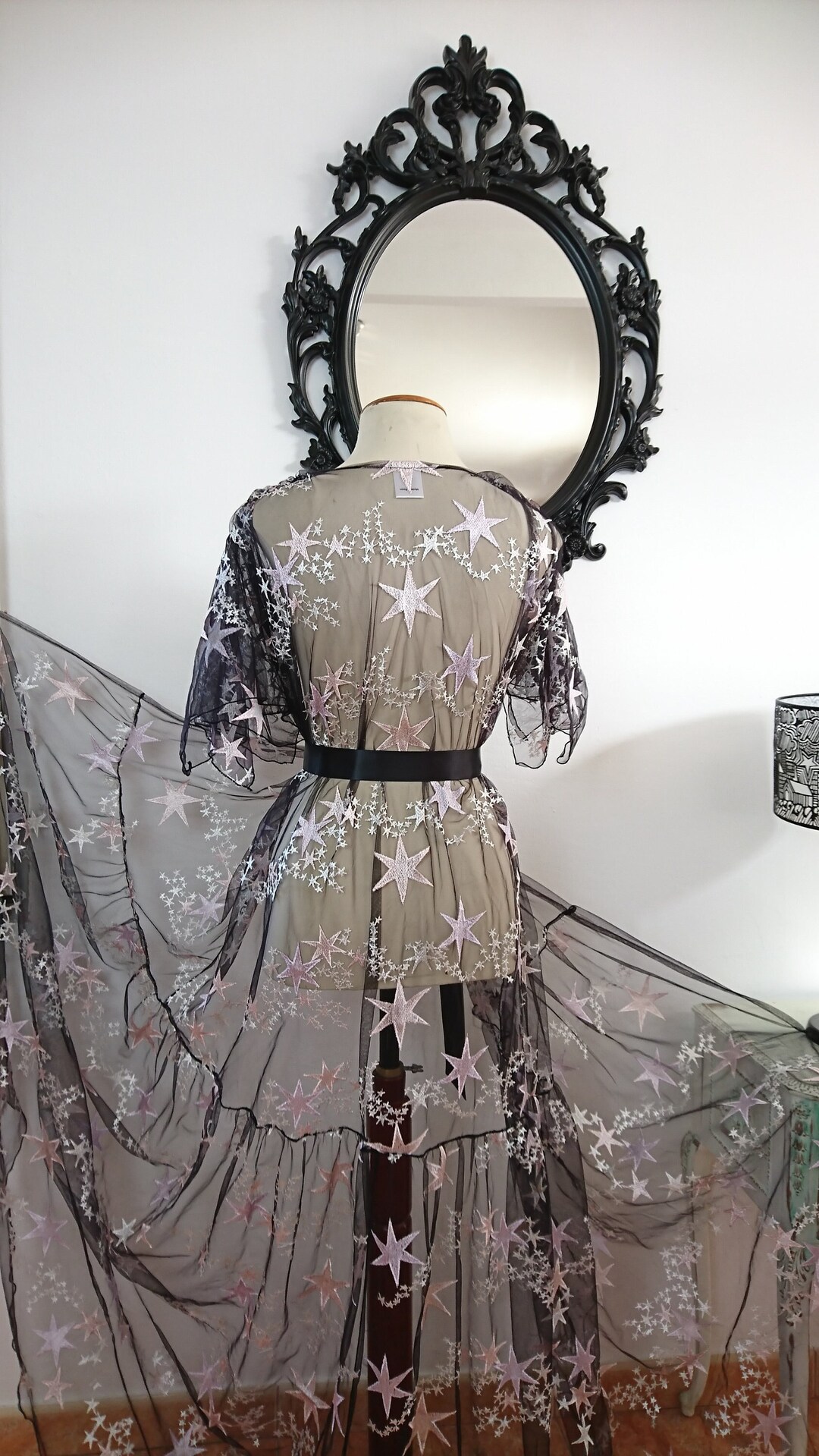 Black Celestial Robe, Stars Dressing Gown 3 Different Lengths - Etsy