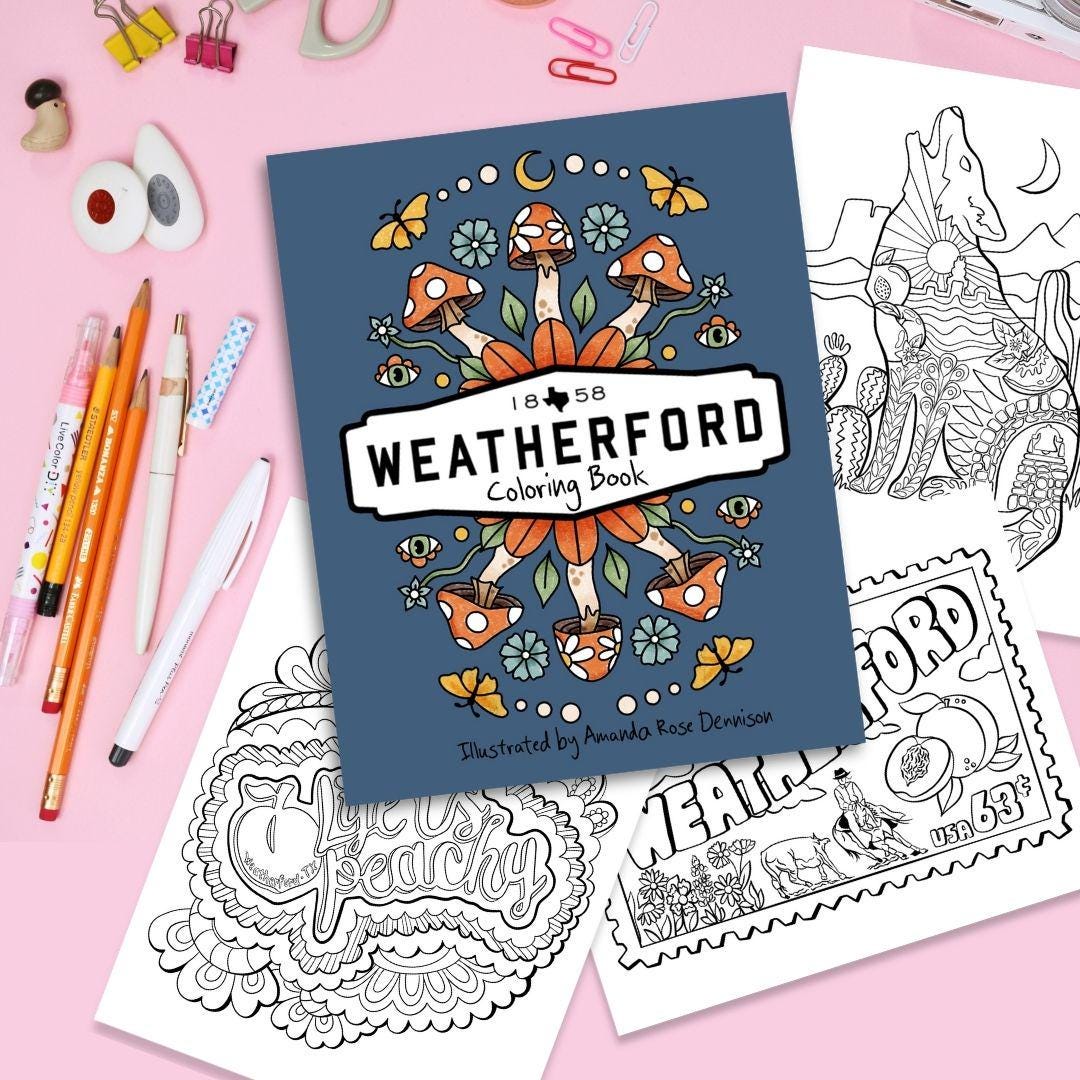 Weatherford Texas Coloring Book: Hometown Landmarks (digital Download ...