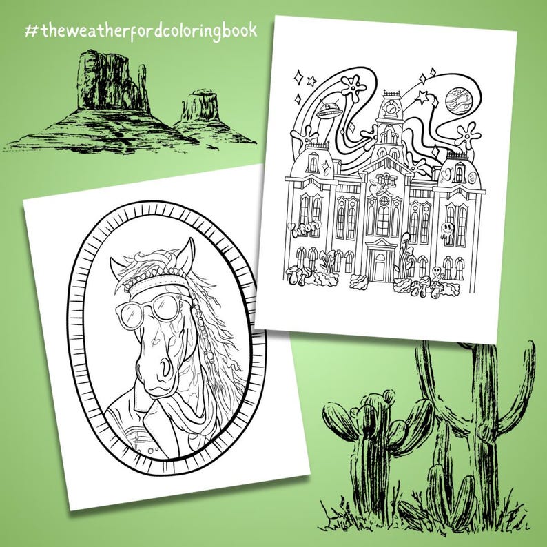 Weatherford Texas Coloring Book: Hometown Landmarks (digital Download ...