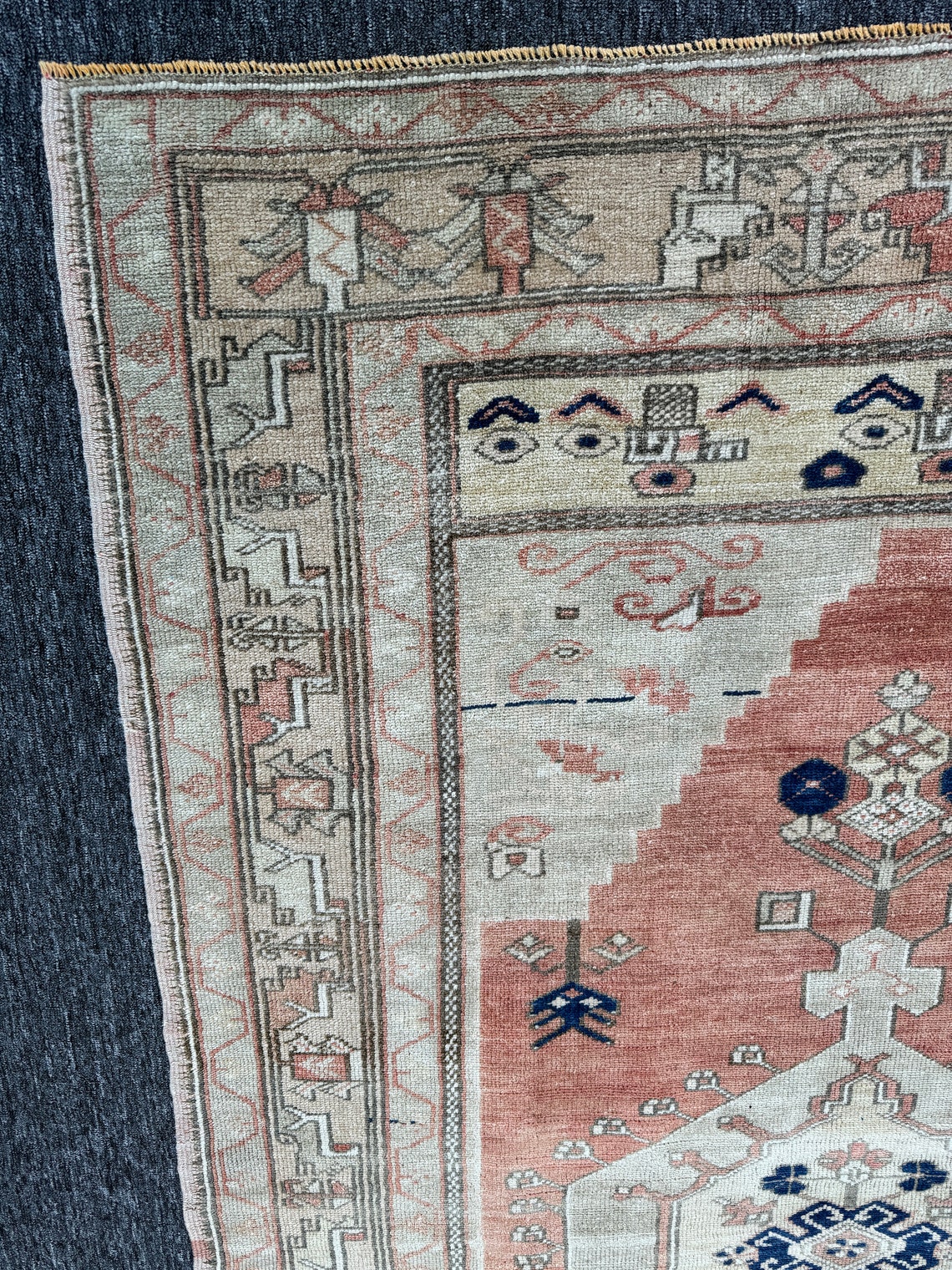 4'9x7'10 Feet ,turkish Anatolian Rug,brick Color Background,gray,beige ...