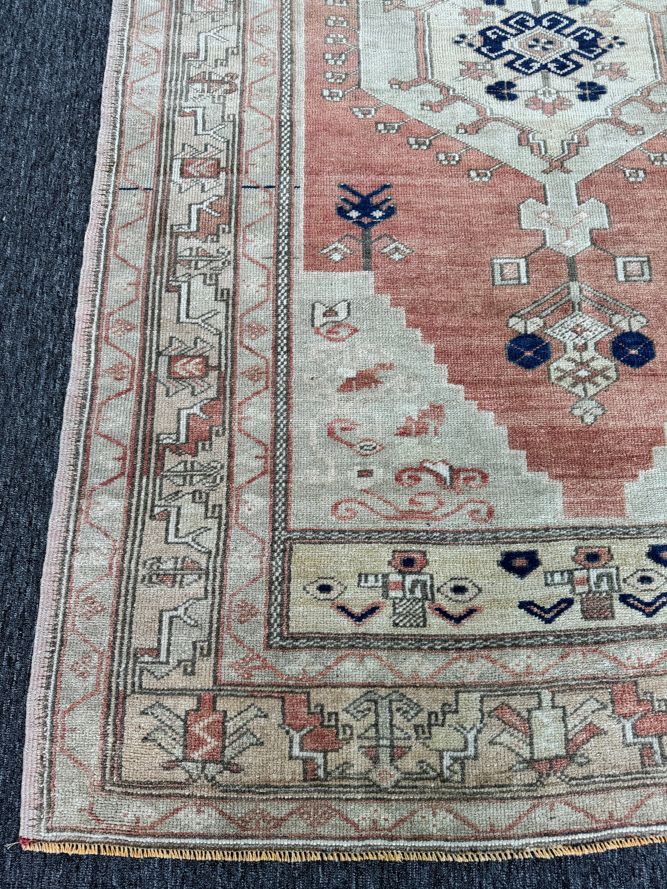 4'9x7'10 Feet ,turkish Anatolian Rug,brick Color Background,gray,beige ...