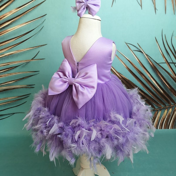 Feather Flower Girl Dress - Etsy