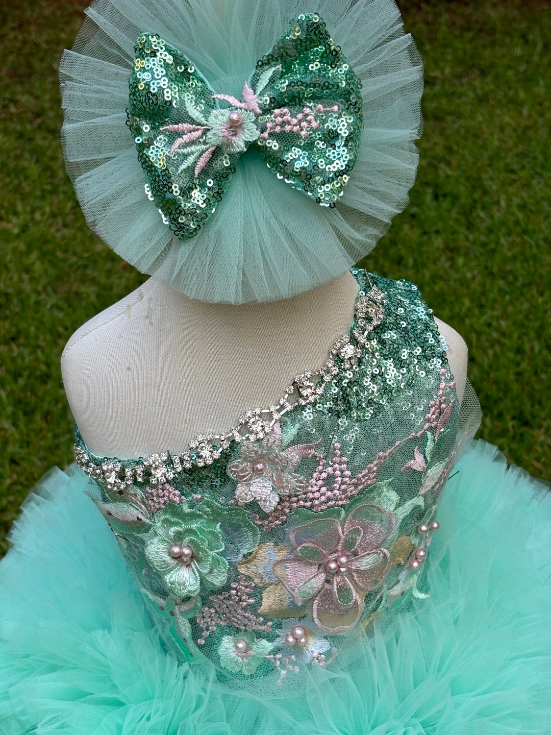 Kiddie Prom Dress Lace, Long Tail Toodler Gown, Special Occasion Kid ...