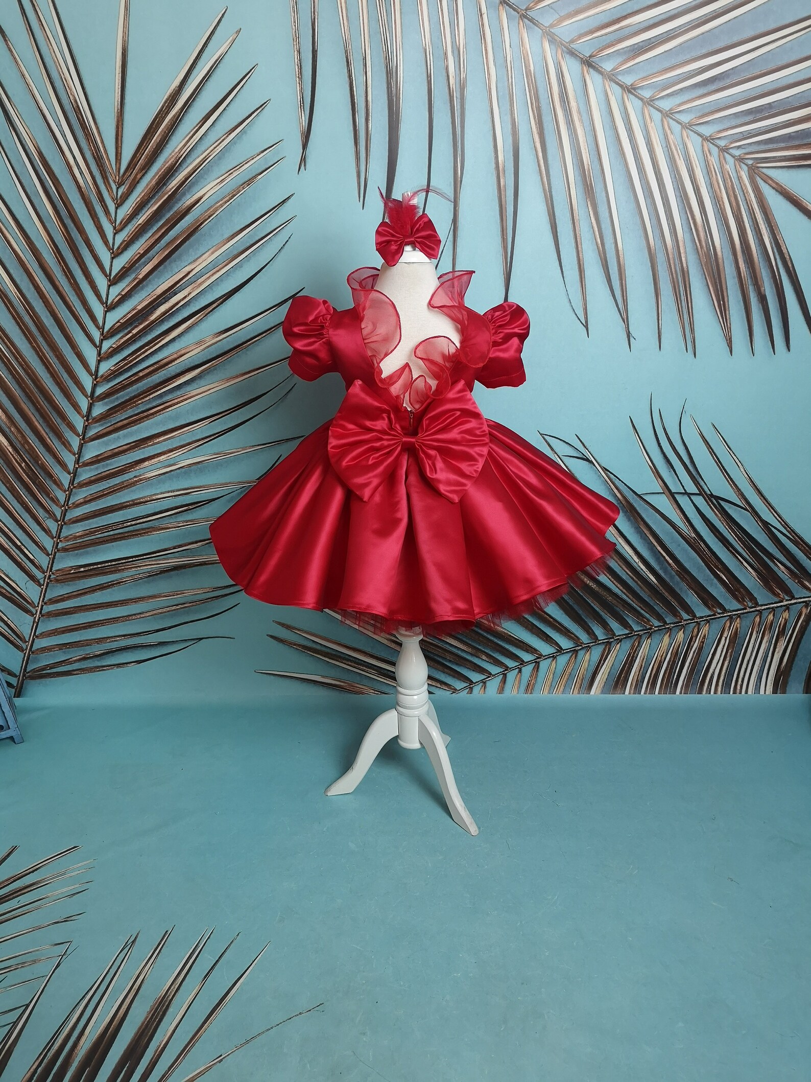 Red Satin Flower Girl Dress Sateen Toddler Pageant Vesture - Etsy