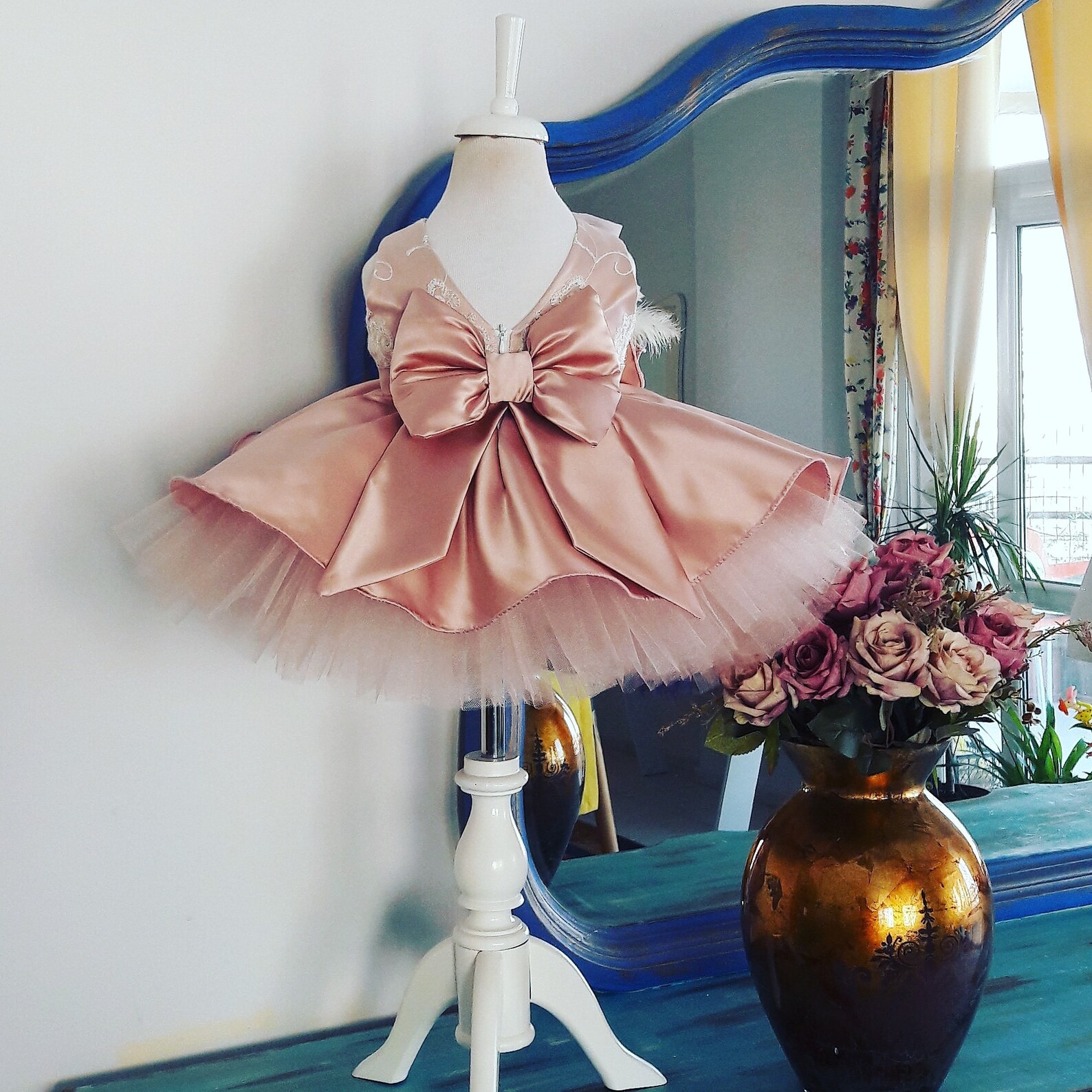 Custom Design Embriodery Baby Gown Baby Girl Rose Dress | Etsy