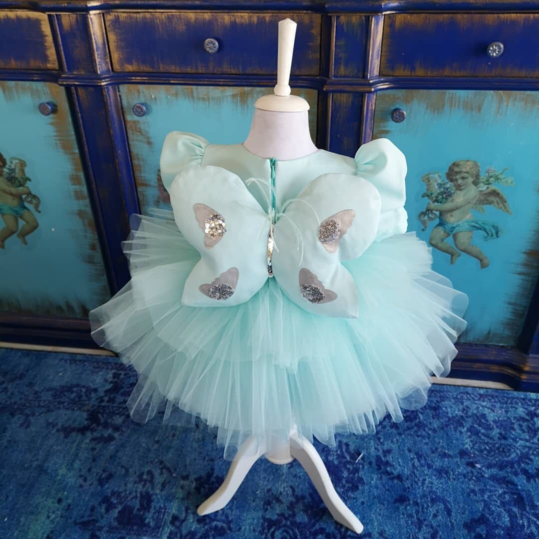 Custom Butterfly Flower Girl Dress Baby Birthday Frock | Etsy